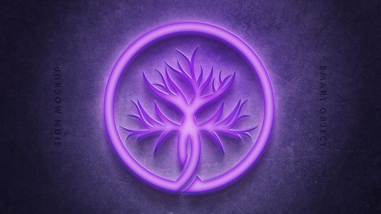 Free Neon Logo Mockup PSD - PsFiles