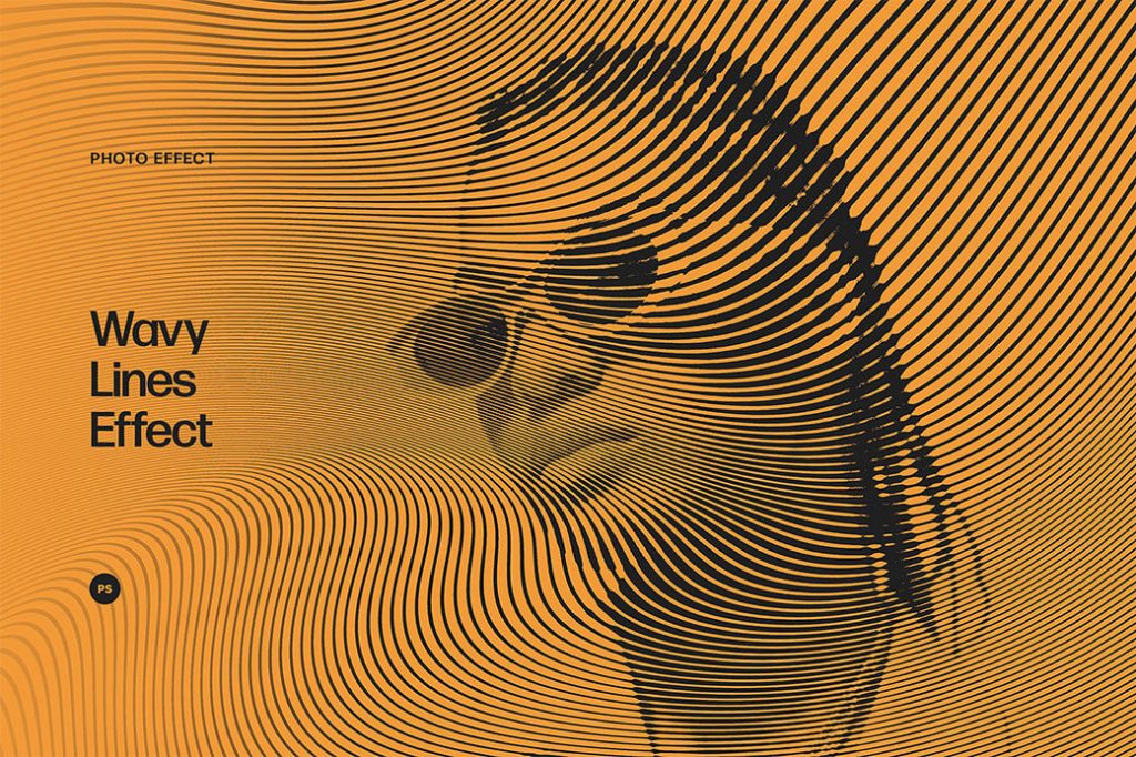 Free Wavy Lines Photo Effect PSD files - PsFiles - Free Photoshop Files