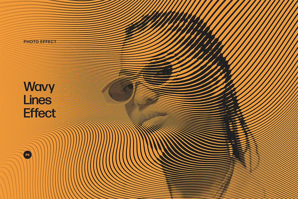 Free Wavy Lines Photo Effect PSD files - PsFiles - Free Photoshop Files
