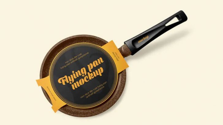 Free Frying Pan Label Mockup PSD - PsFiles