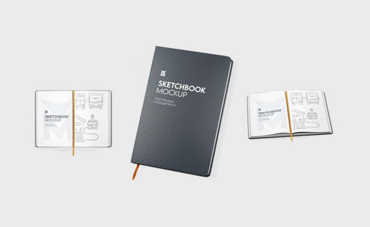 3 Free Sketchbook Mockup PSD Set - PsFiles