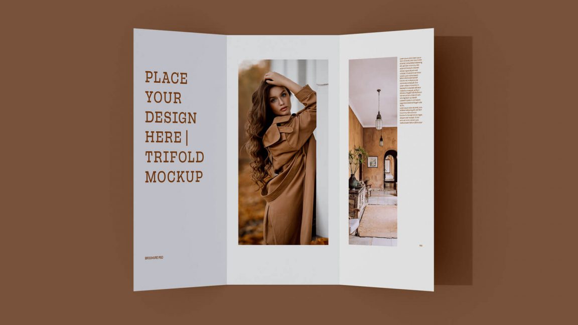 Free DL Three Fold Brochure Mockups PSD set - Free Photoshop Files