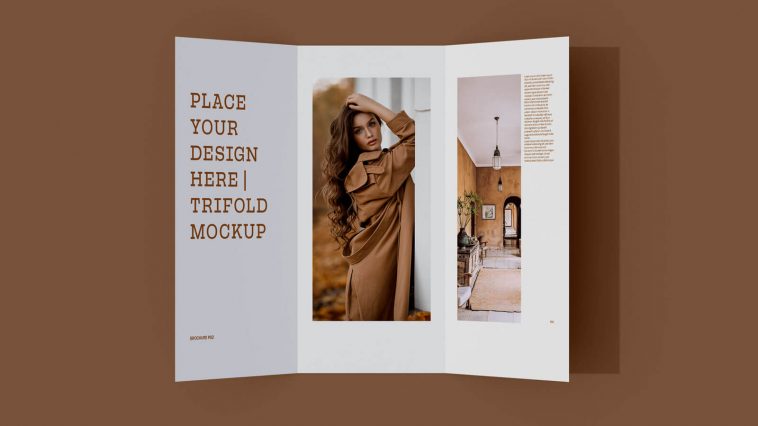 Free DL Three Fold Brochure Mockups PSD set - Free Photoshop Files