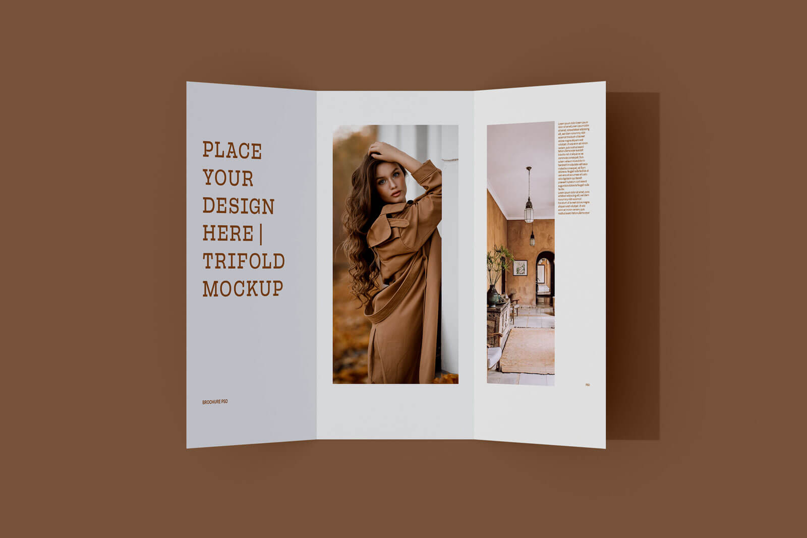 Free Top View Open Tri-Fold Brochure Mockup PSD - PsFiles