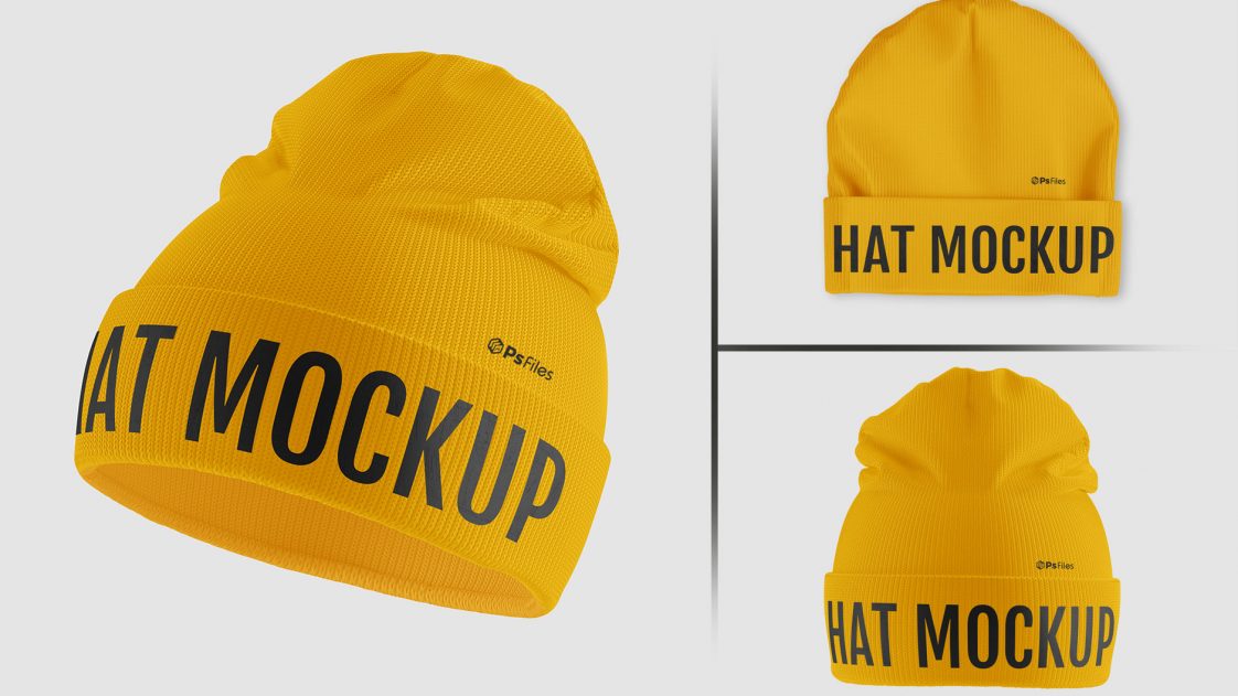 Free Logo Printed Caps Mockup - Free PSD Mockups | PsFiles