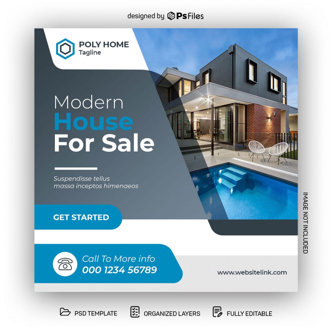 Free Real Estate Instagram Square Post Design PSD Template - PsFiles