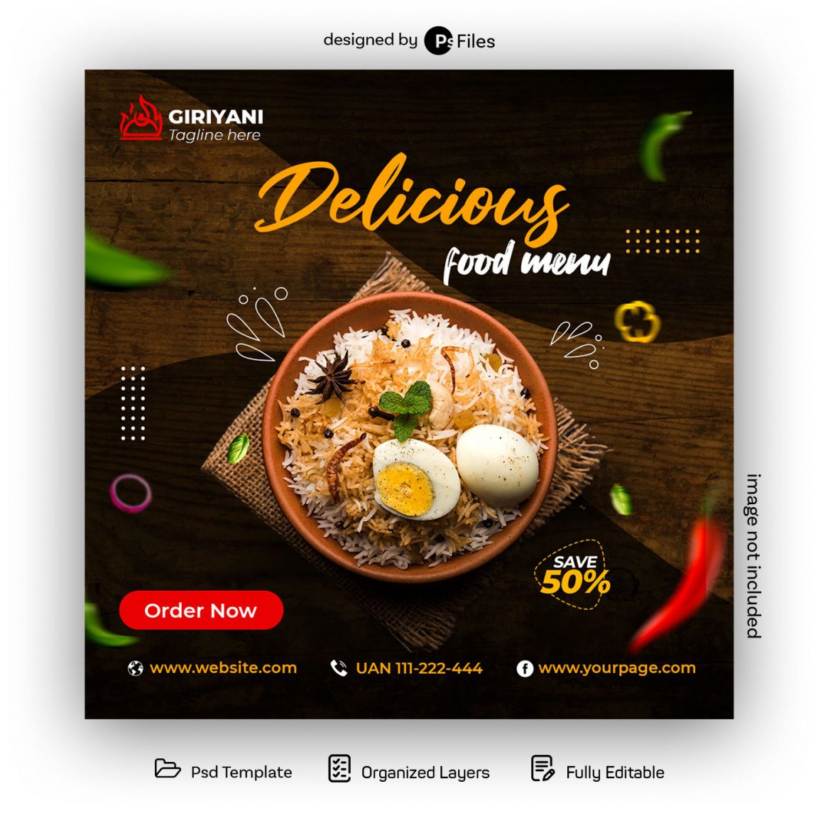 Super Tasty Food Menu Free Instagram Post Design Template PSD - PsFiles
