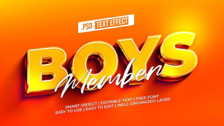 Free 90s Style 3D Text Effect PSD Template - PsFiles