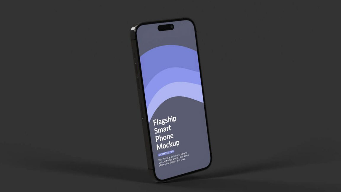 Floating iPhone 14 Pro Max Mockup Free PSD - PsFiles