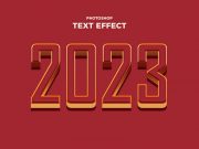 Free Extrude style 2023 Photoshop Text Effect PSD - PsFiles