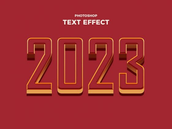 Free Extrude style 2023 Photoshop Text Effect PSD - PsFiles