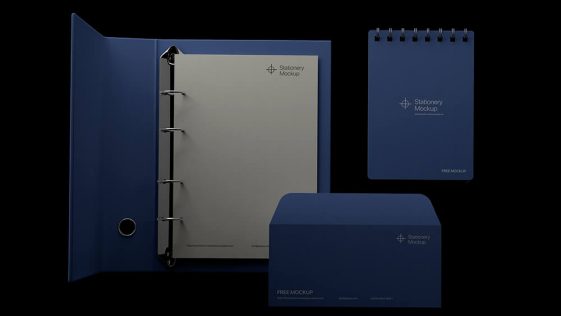 Free Two Ring Binder Folder Mockup Opened and Closed - PsFiles