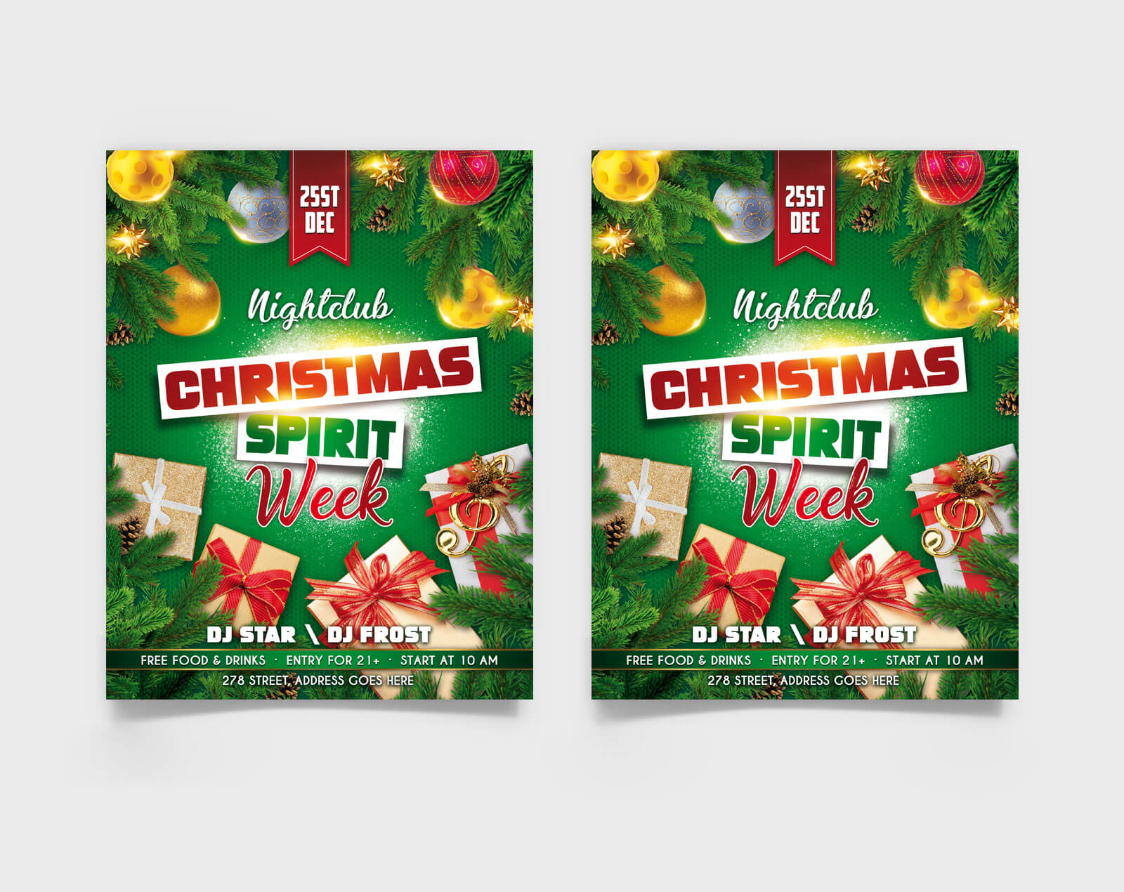Free Christmas Spirit Week Flyer, Banner, Post PSD Template