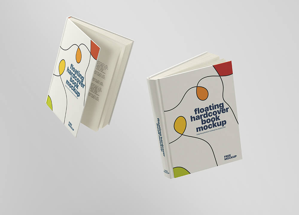 Free Floating Hardcover Book Mockup PSD - PsFiles