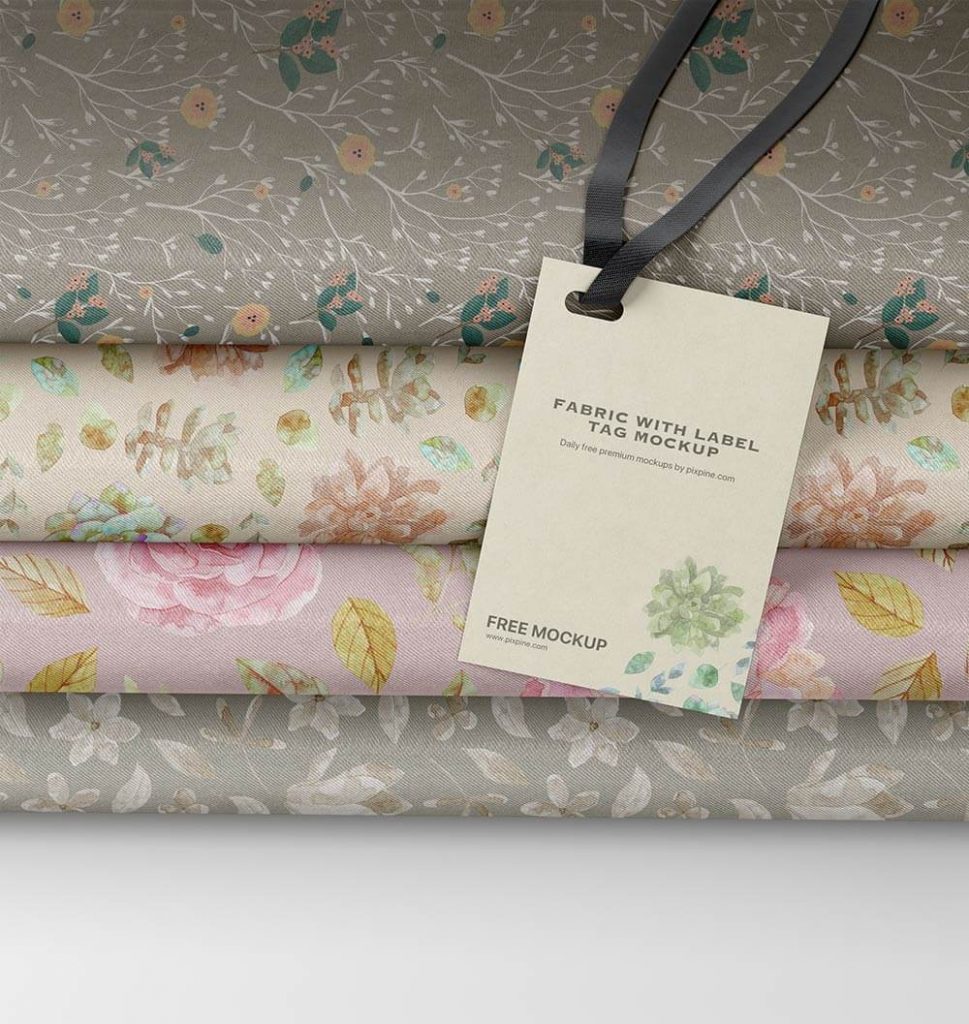 Free Folded Fabric Mockups with Label Tag Mockup PSD - PsFiles