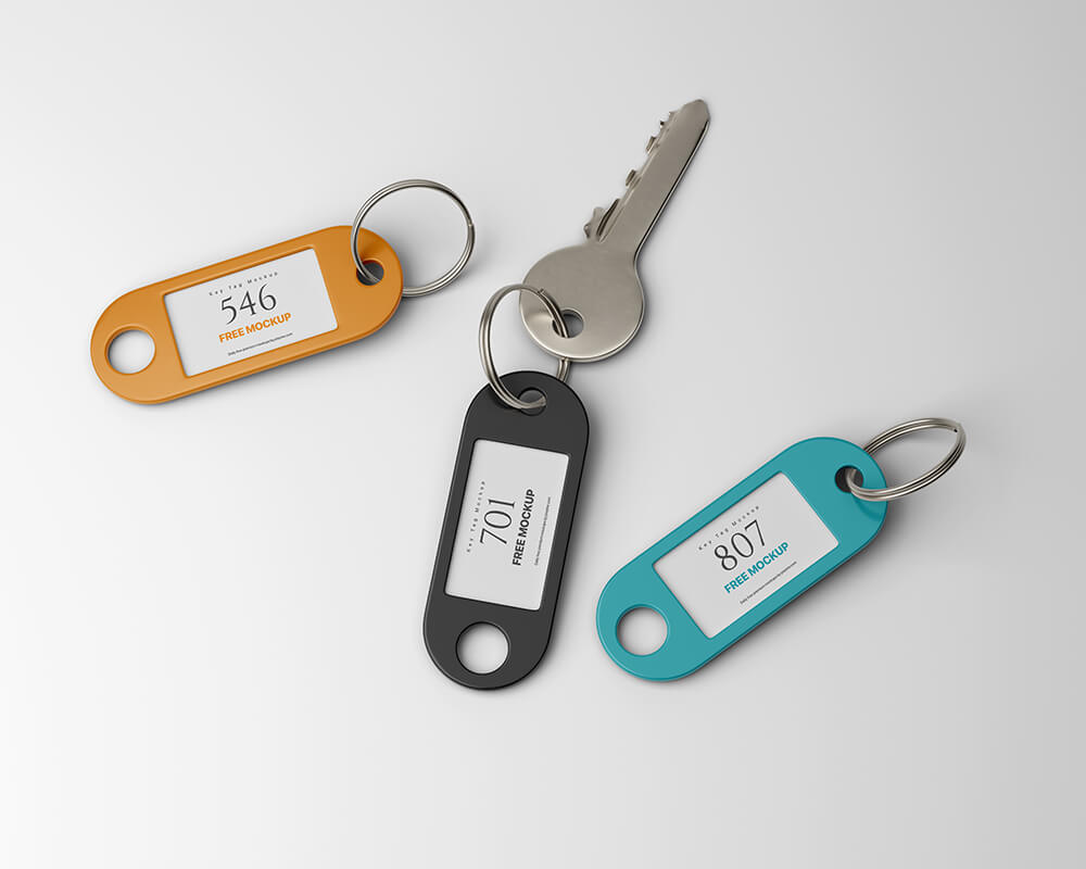 Free Room Key Tag Mockup PSD - PsFiles