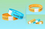 Free Paper Wristband Mockups 3 PSD Set PSD - PsFiles