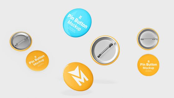 Free Hand Holding Free Pin Button Mockup PSD PSD - PsFiles