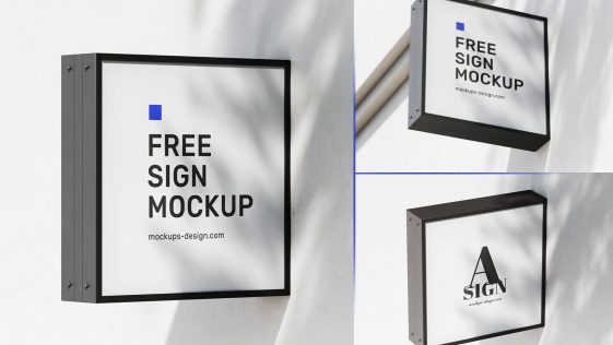 Free Premium Lightbox Wall Sign Mockup PSD - PsFiles