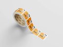Free Square Label Sticker Roll Mockups 5 PSD set - PsFiles