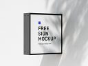 Free Shadow Overlay Square Sign Mockup PSD Set - PsFiles