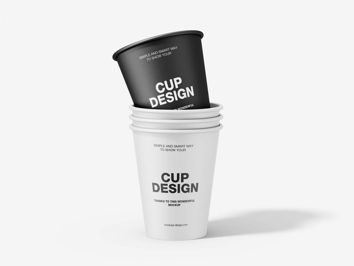 Free Stacked Paper Cup Mockups 4 PSD files - PsFiles