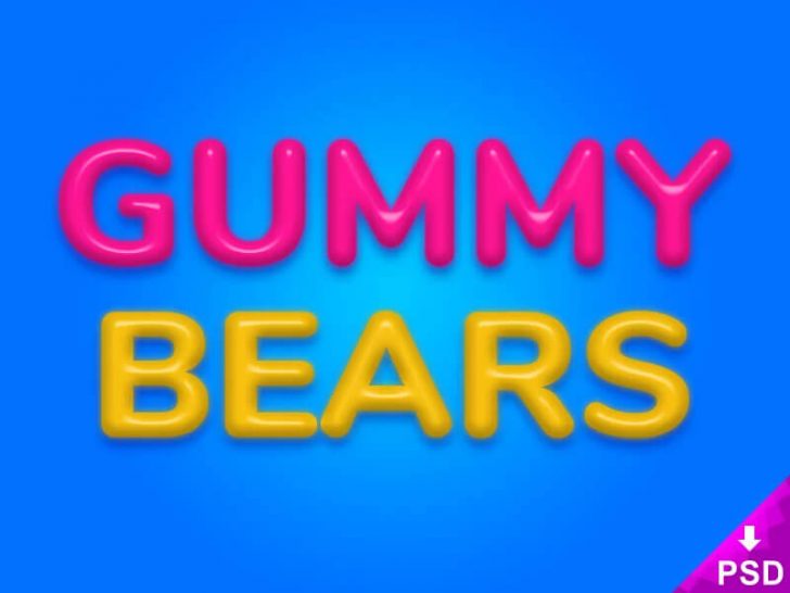 Gummy Bears Free Text Style ASL file - PsFiles
