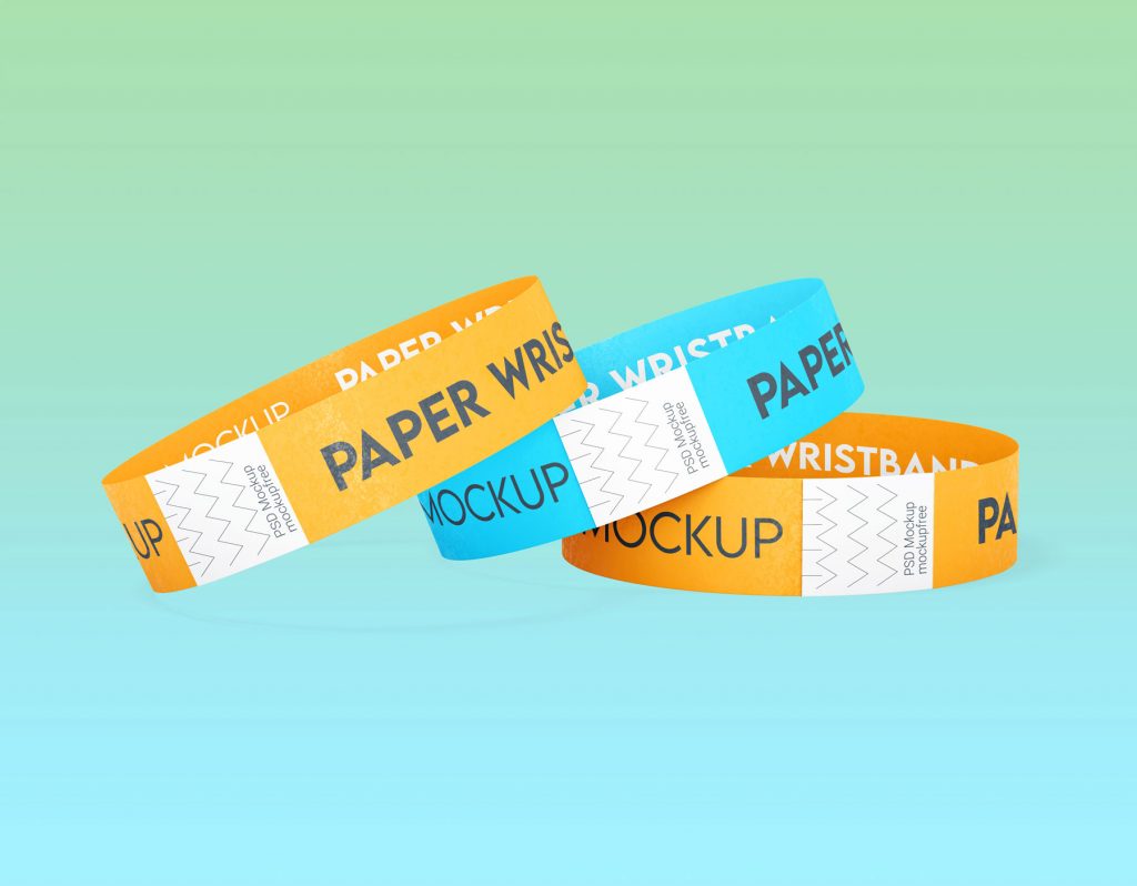 Free Paper Wristband Mockups 3 PSD Set PSD - PsFiles