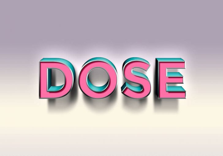Dose 3d Letter Text Effect PSD Free - PsFiles
