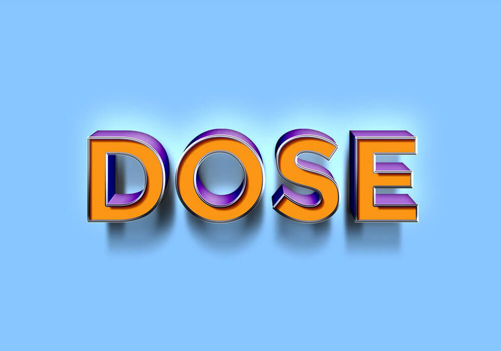 Dose 3d Letter Text Effect PSD Free - PsFiles