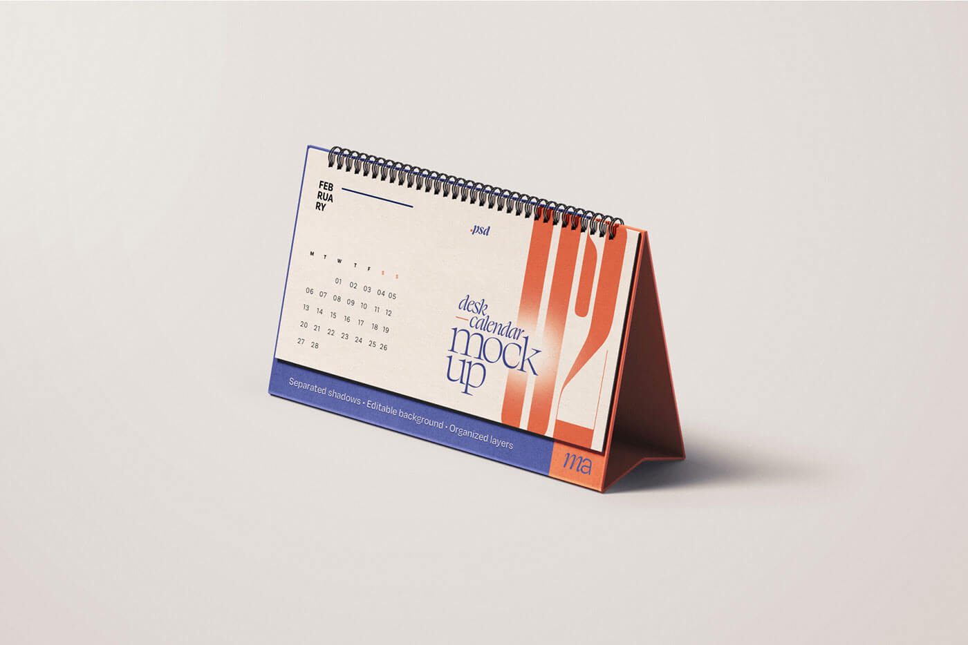 1 Free Horizontal Desk Calendar Mockup PSD - PsFiles
