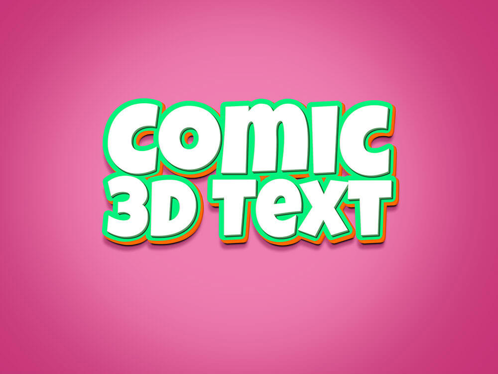 Free Comic 2D Text Effect PSD template - PsFiles