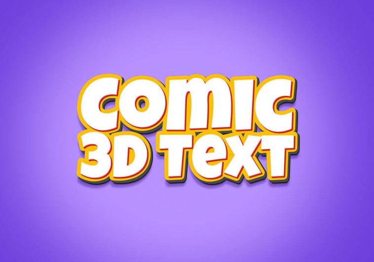 Free Comic 2D Text Effect PSD template - PsFiles
