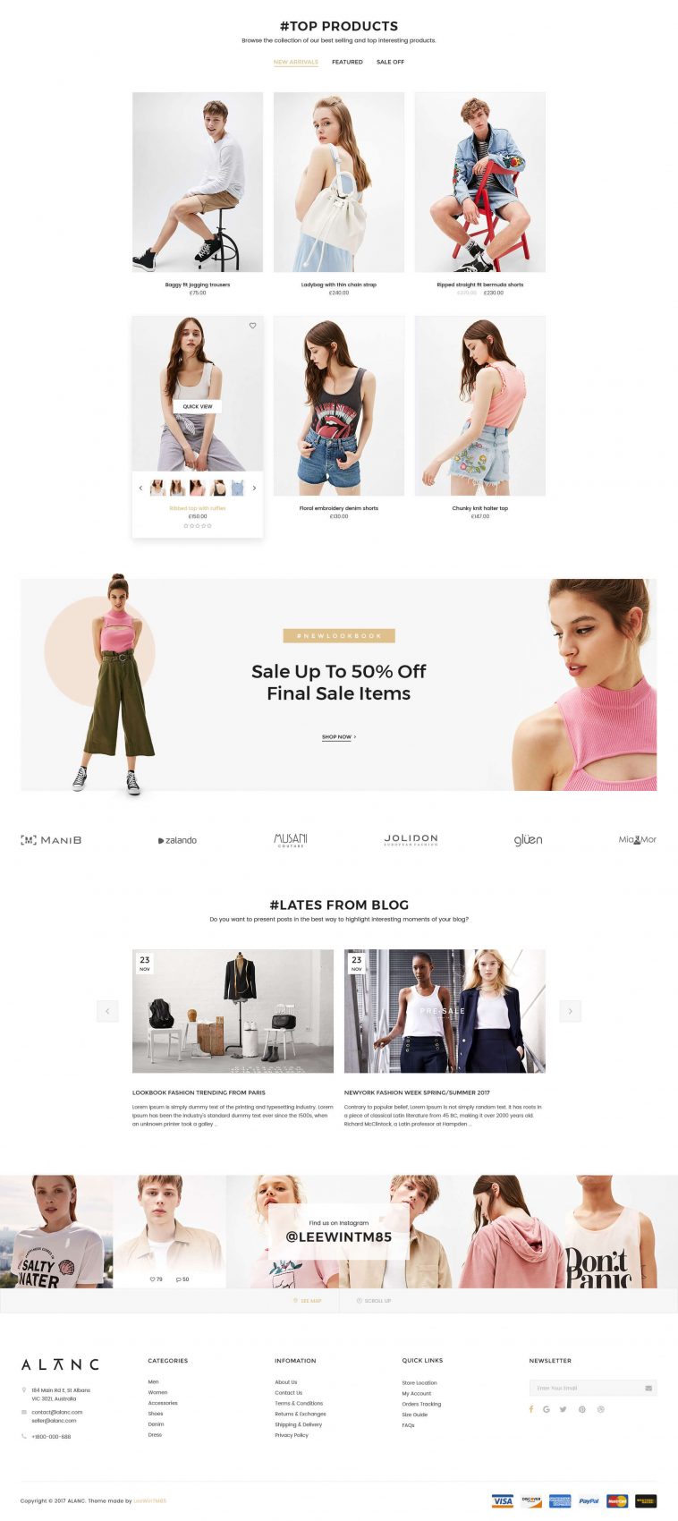 ALANC eCommerce Theme Website Free PSD Template - PsFiles