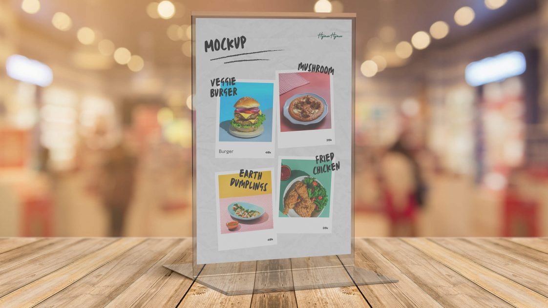 Free Two Fold Restaurant Menu Card Mockup PSD - PsFiles