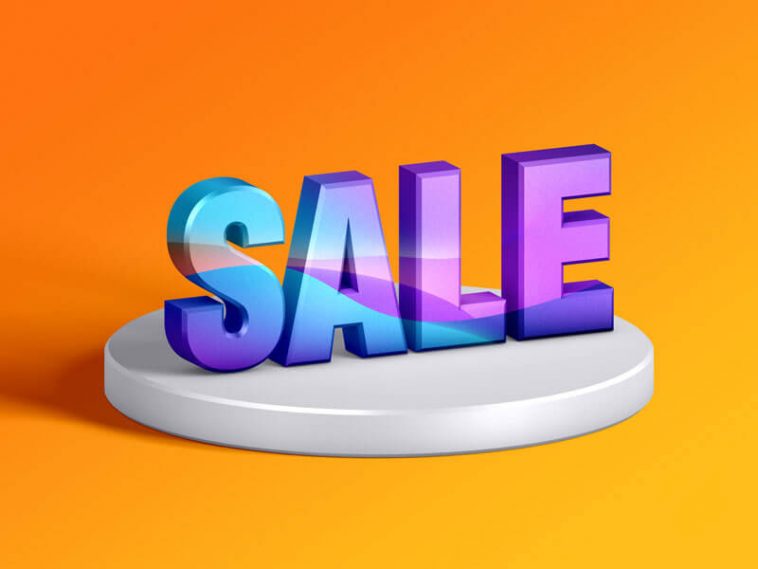 Free Sale 3D Text Template PSD - PsFiles