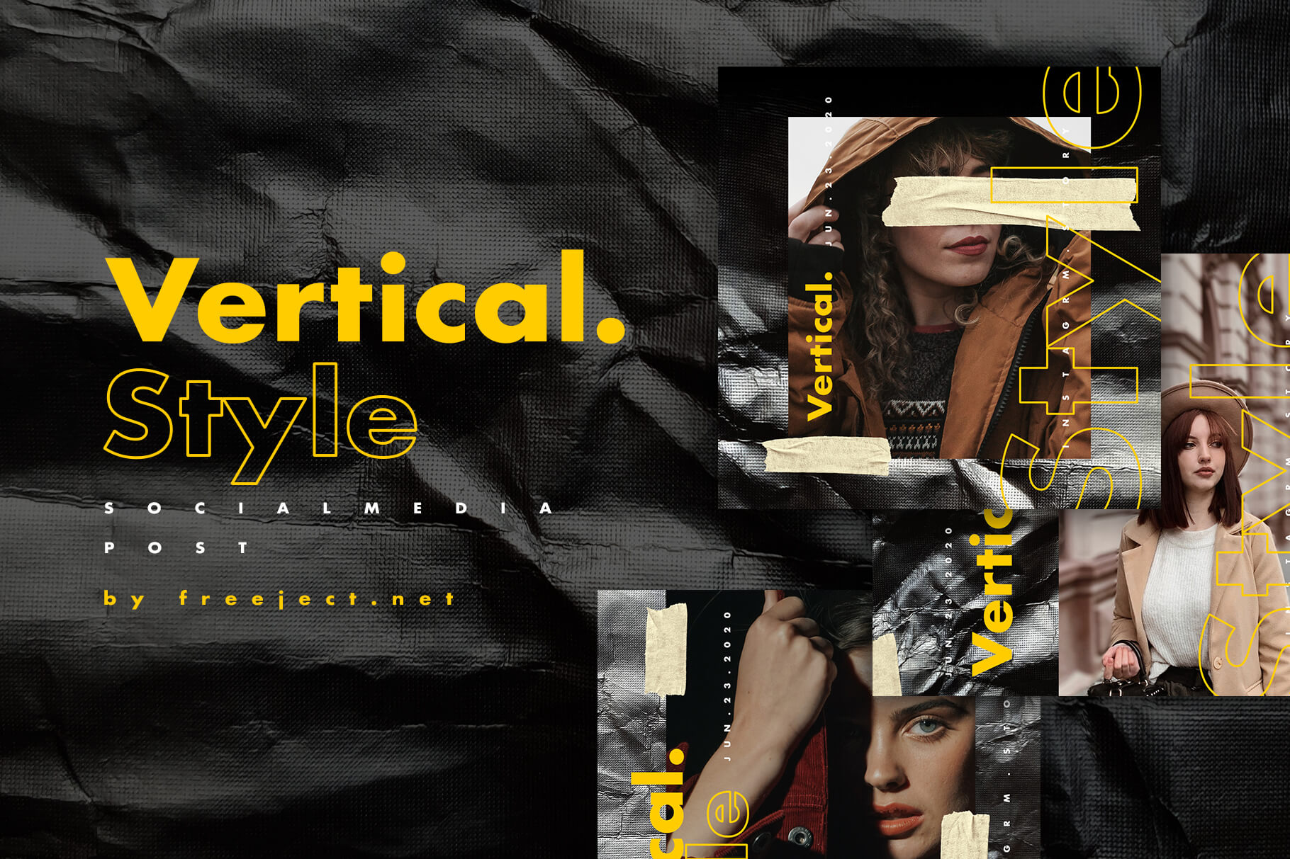 Free 6 Vertical Social Media Post Template for Influencer Personal ...