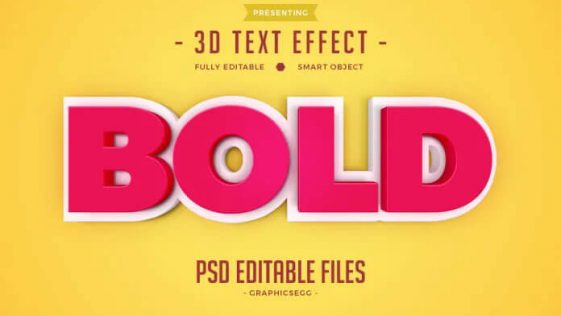 Free Bold 3D Text Effect PSD - Best Free Photoshop Files