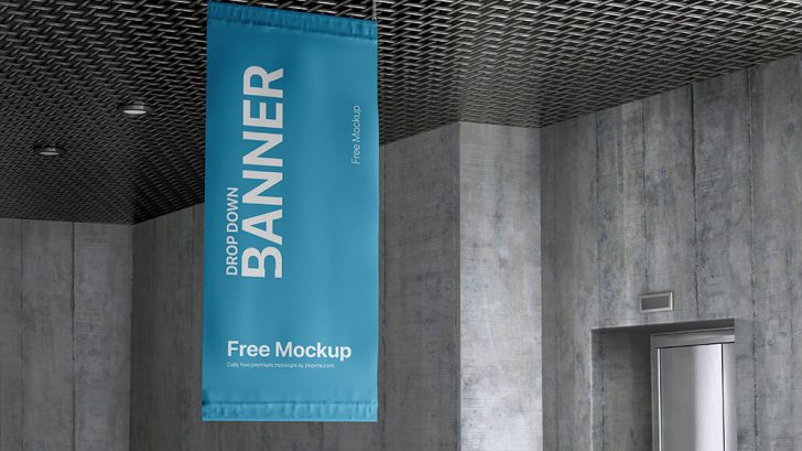 Free Trade Show Hanging Signage Mockup PSD - PsFiles