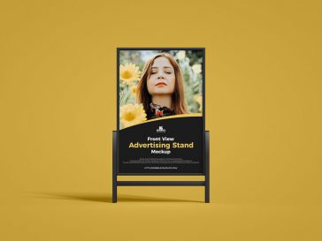Free Front View Advertising A Stand Mockup PSD - PsFiles