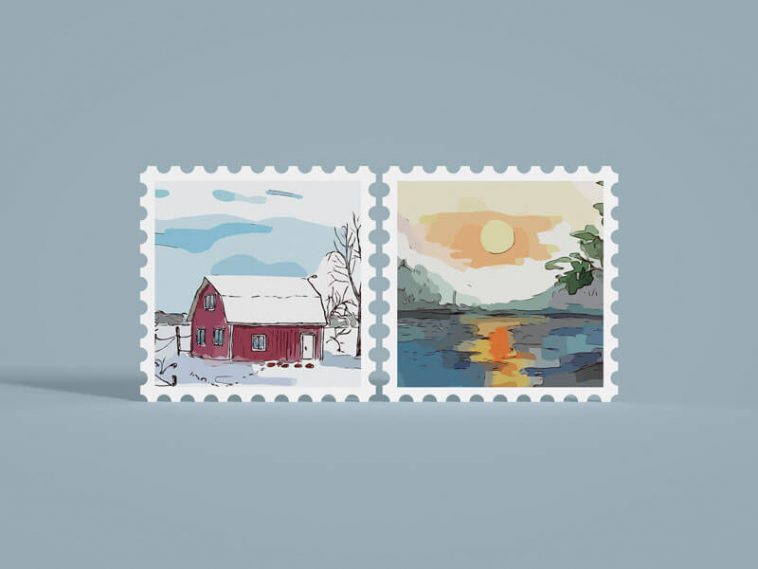 Free Postage Stamp Mockup PSD - PsFiles