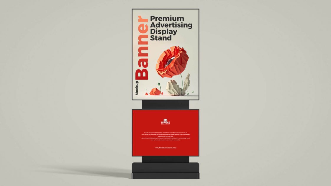 Free Outdoor Advertising Column Mockup PSD Set - PsFiles