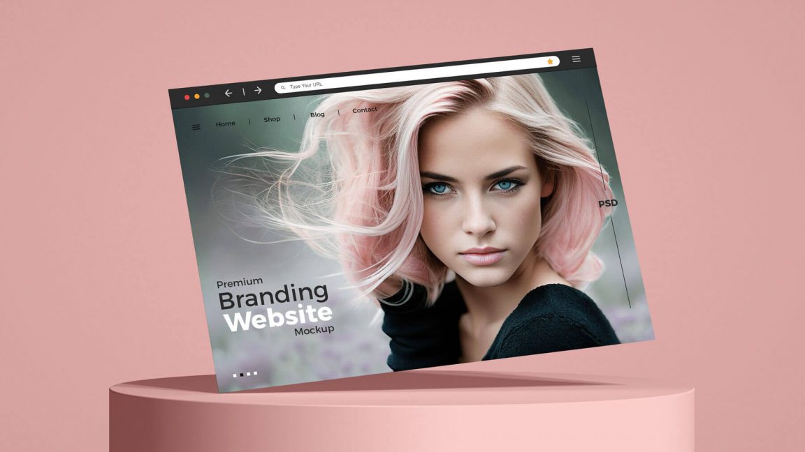 Free 3D Web Browser Mockup PSD - PsFiles