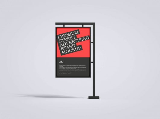 Free Sideways Street Advertising Stand Frame Board Mockup PSD - PsFiles