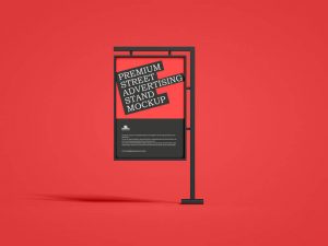 Free Sideways Street Advertising Stand Frame Board Mockup PSD - PsFiles