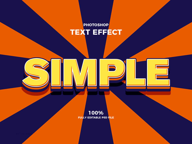 Free Simple 3D style Photoshop Text Effect PSD - PsFiles