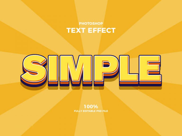 Free Simple 3D style Photoshop Text Effect PSD - PsFiles