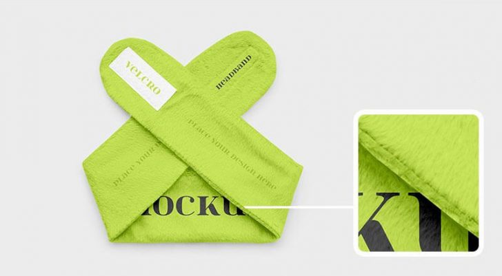 Free Spa Head Wrap / Cosmetic Velcro Headband Mockups 3 PSD set - PsFiles