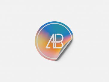 Free Square and Round Peeling Sticker Mockup PSD - PsFiles