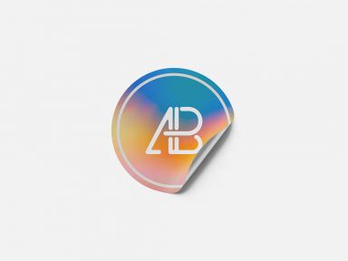 Free Square and Round Peeling Sticker Mockup PSD - PsFiles